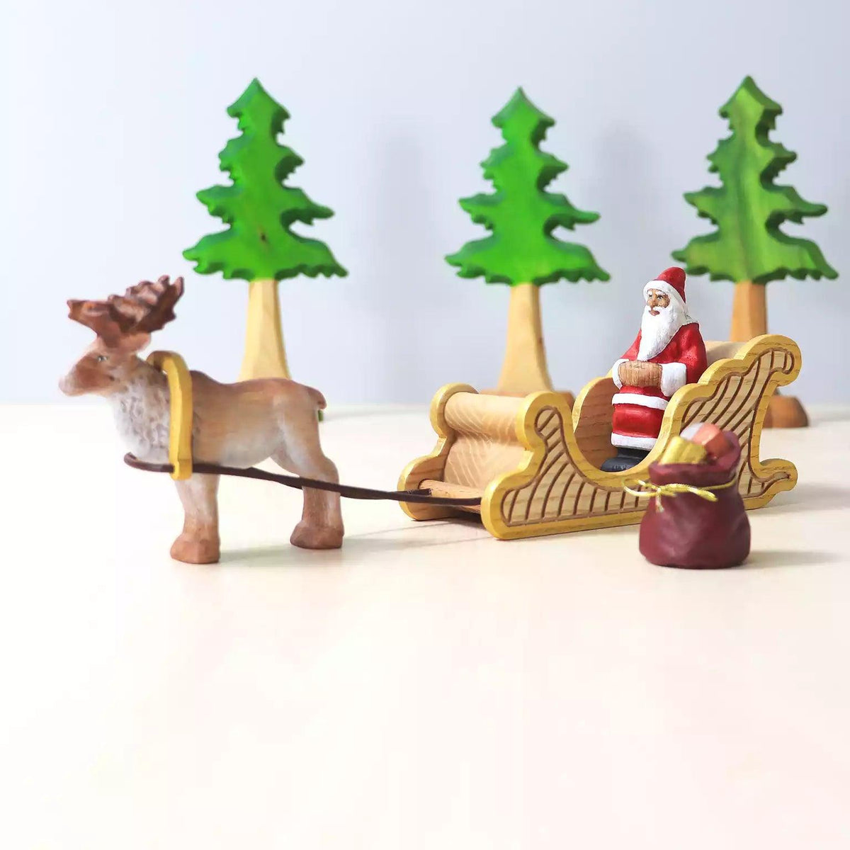 Wooden Toy Santa with Sleigh– Noelino Toys